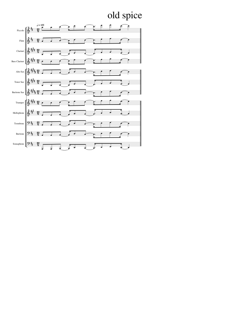 old spice Sheet Music for Trombone, Tuba, Flute piccolo, Flute & more ...