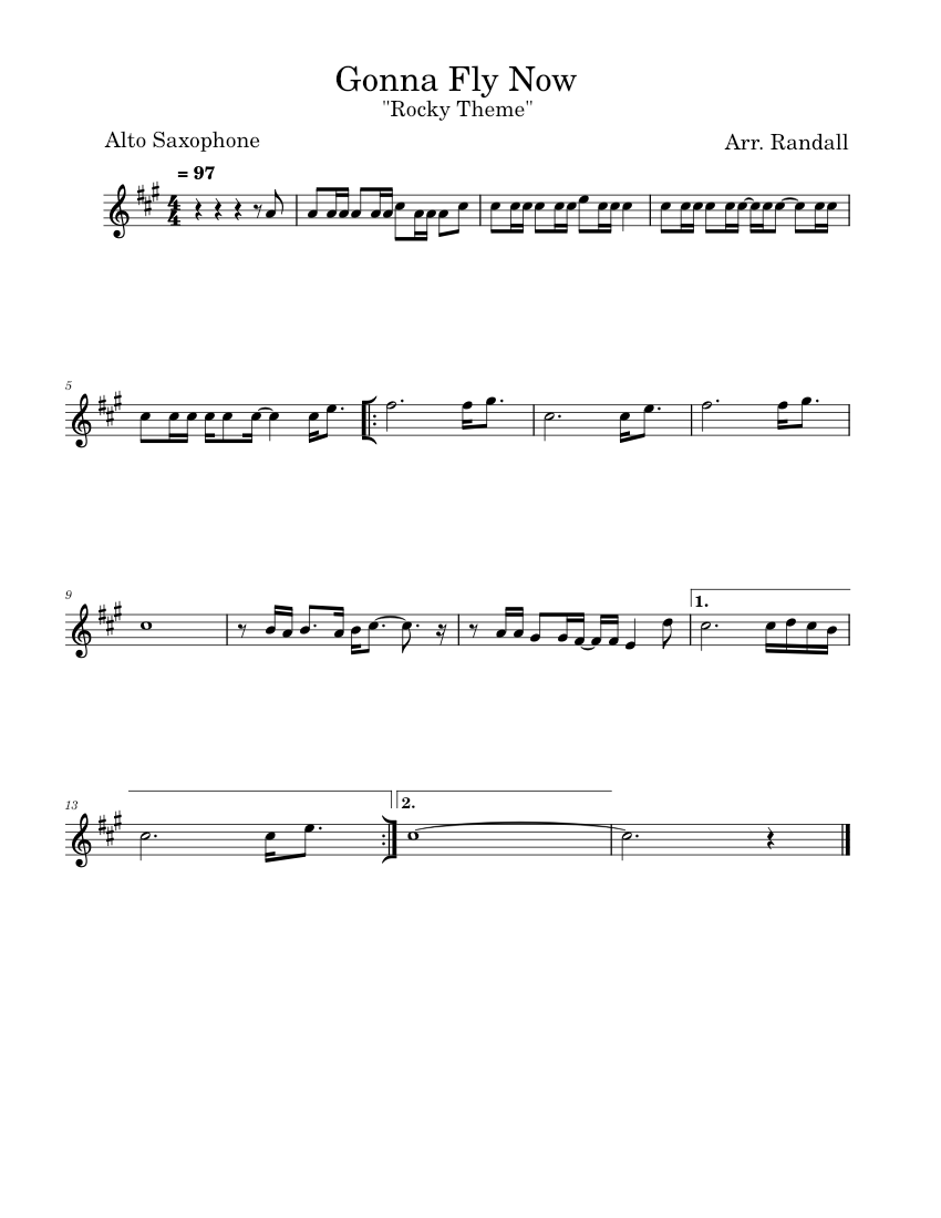 Gonna Fly Now - Rocky Theme Sheet music for Saxophone alto (Marching ...