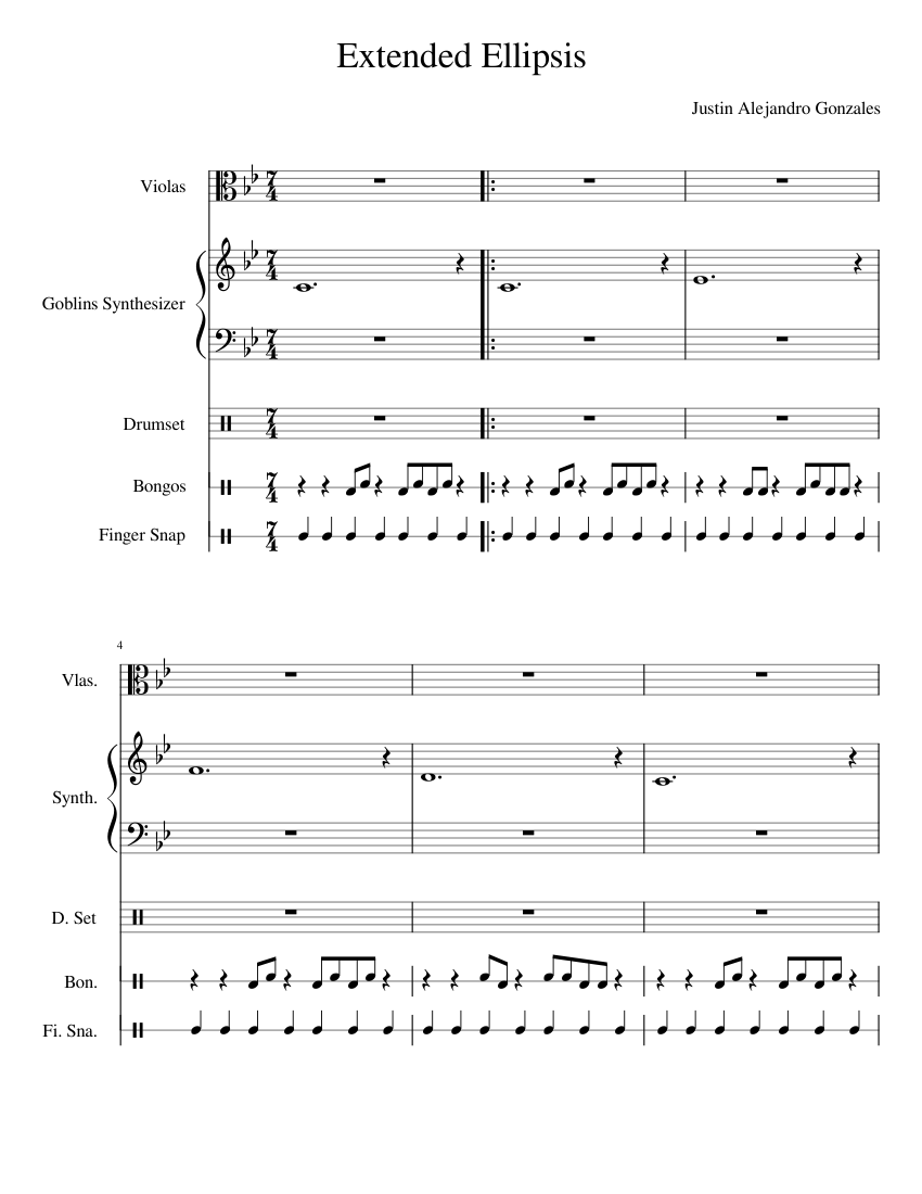 Extended Ellipsis Sheet music for Drum group, Strings group ...