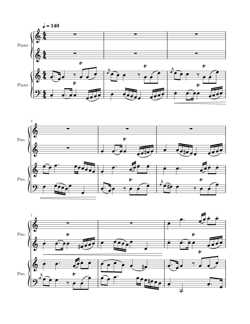 Symphony Counterpoint Practice Sheet Music for Piano (Piano Four Hand) | MuseScore.com