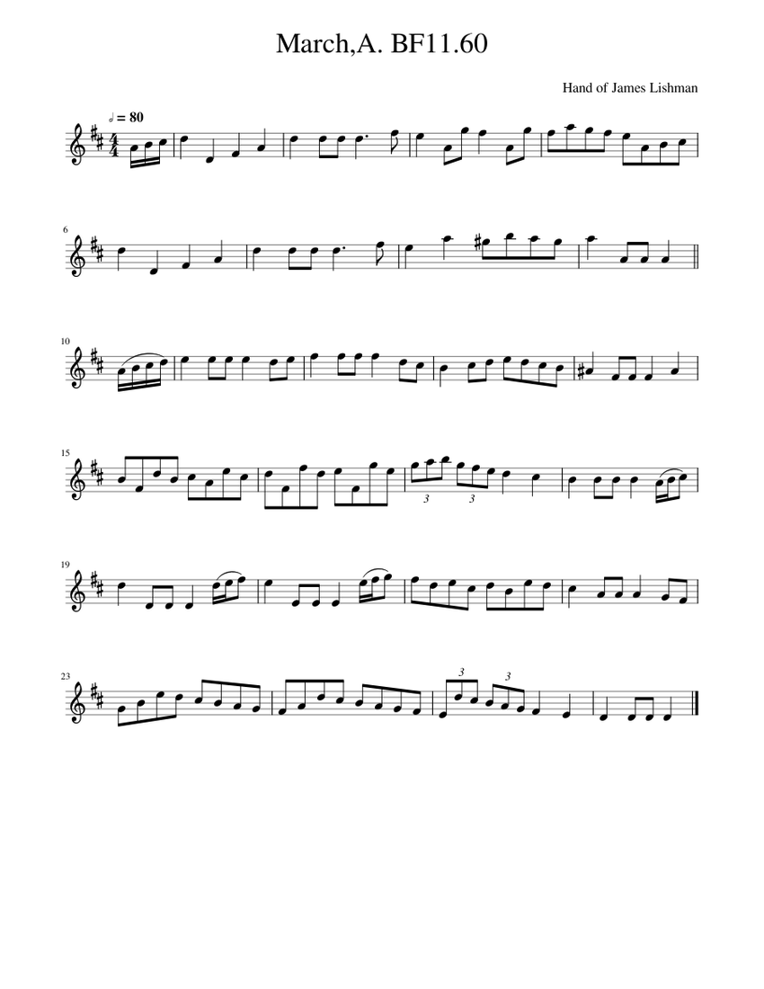 Hand of James Lishman - March,A. BF11.60 Sheet music for Piano (Solo ...