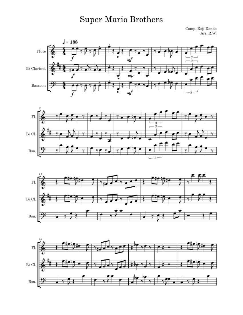 Koji Kondo Mario Flute – Super Mario Bros Flute Sheet Music – RHTC