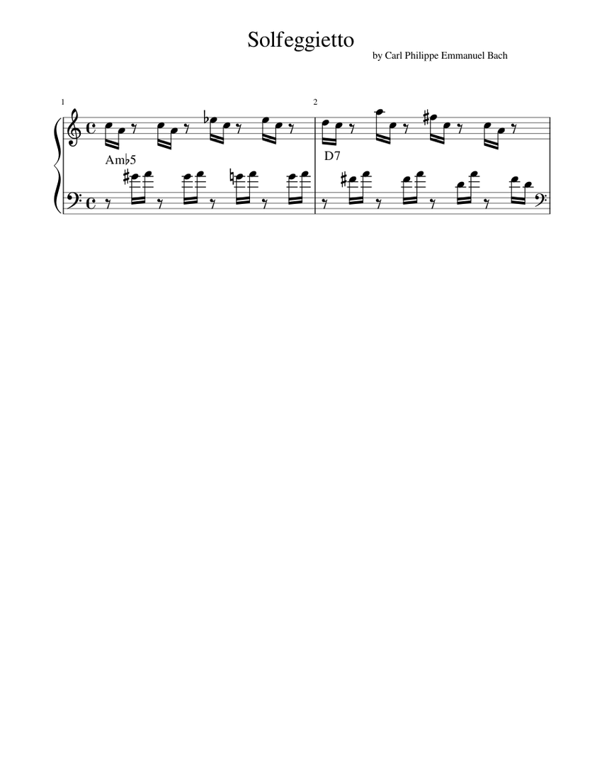 Solfeggietto by Carl Philippe Emmanuel Bach Sheet music for Piano (Solo ...