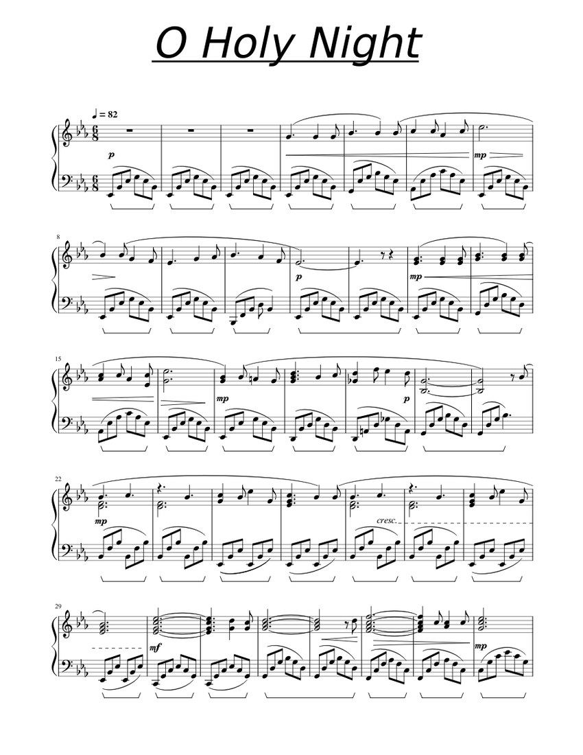 O Holy Night Sheet music for Piano (Solo) Easy | Musescore.com