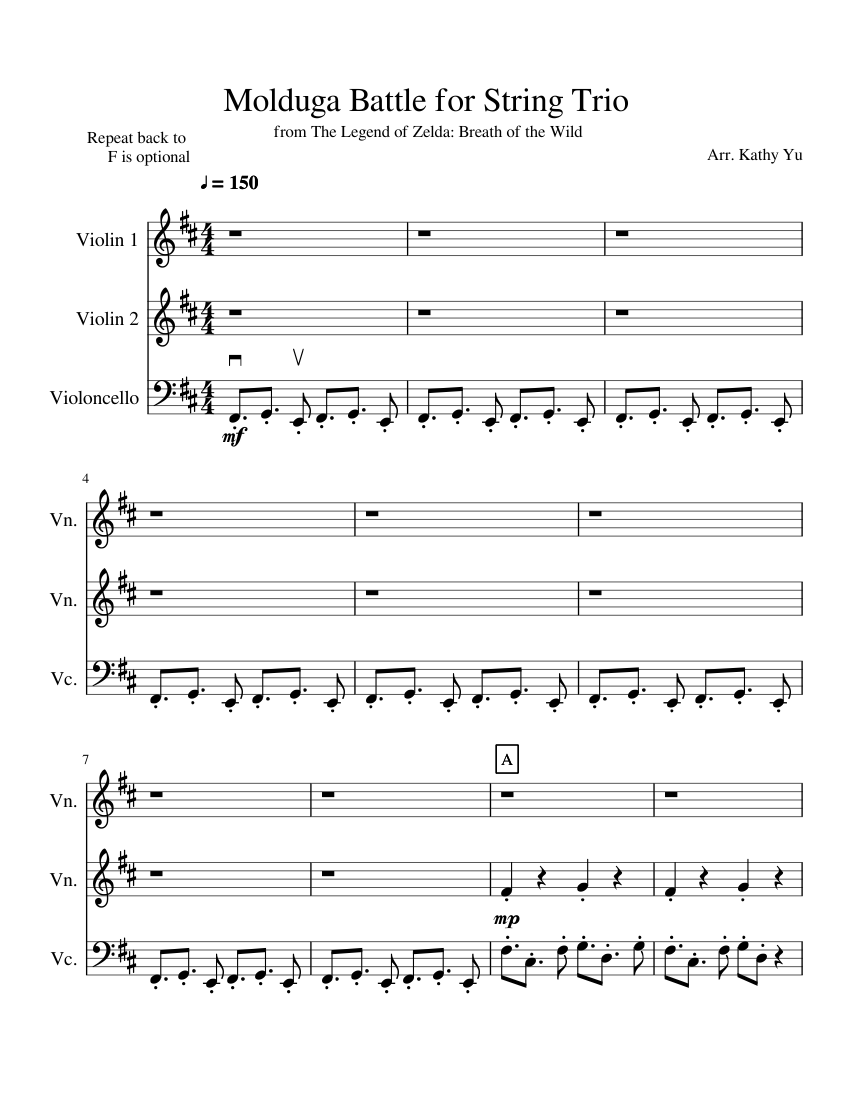 Molduga Battle for String Trio Sheet music for Violin (String Trio ...