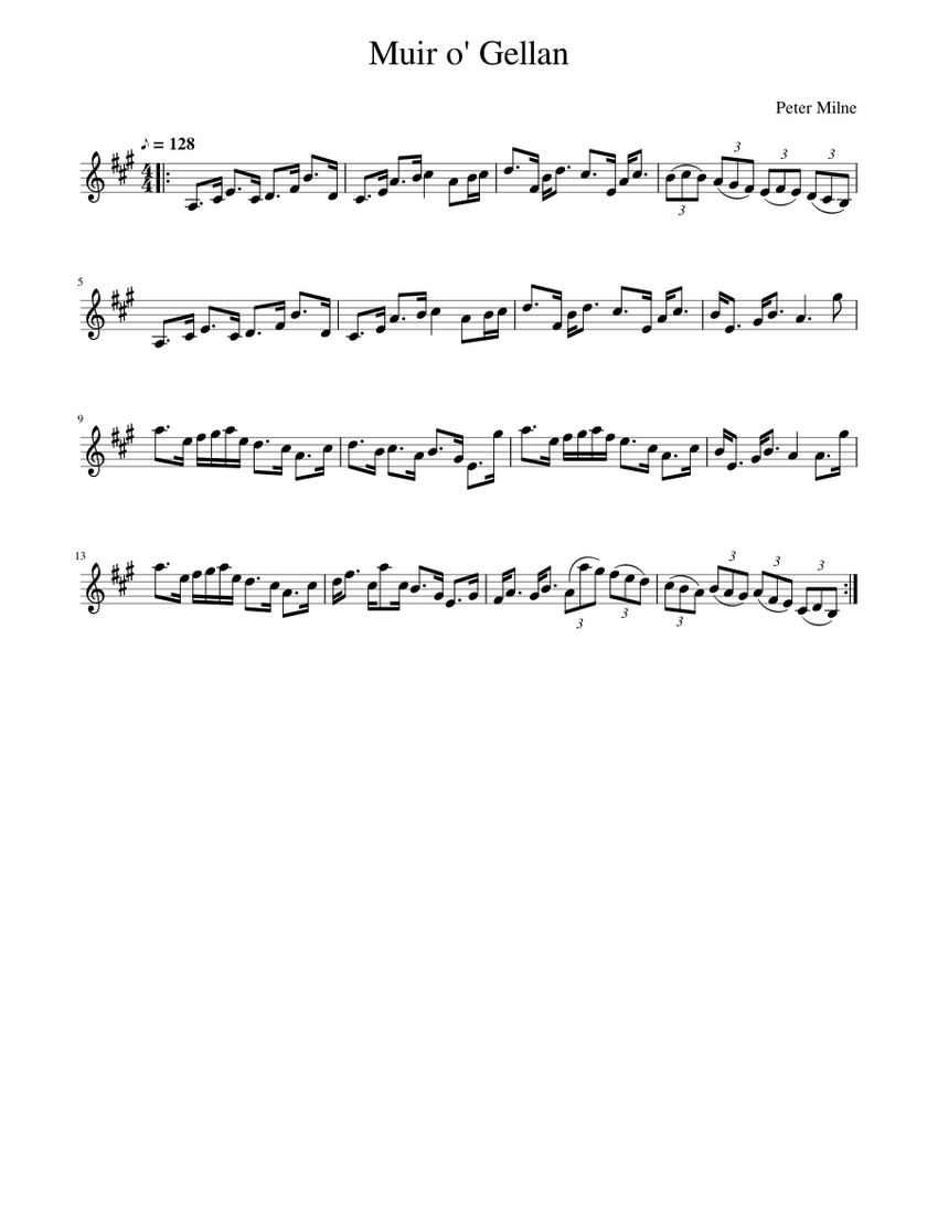 Peter Milne - Muir o' Gellan Sheet music for Piano (Solo) Easy ...