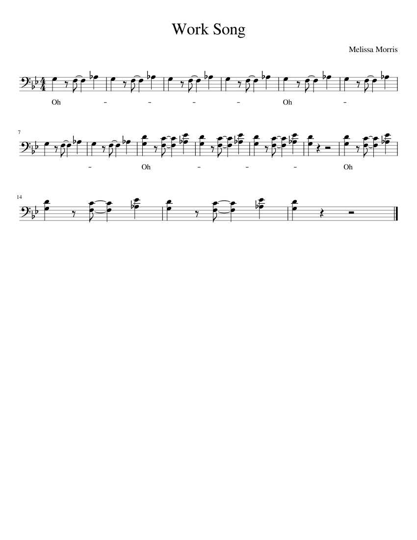 Work Song Sheet music for Piano (Solo) Easy | Musescore.com