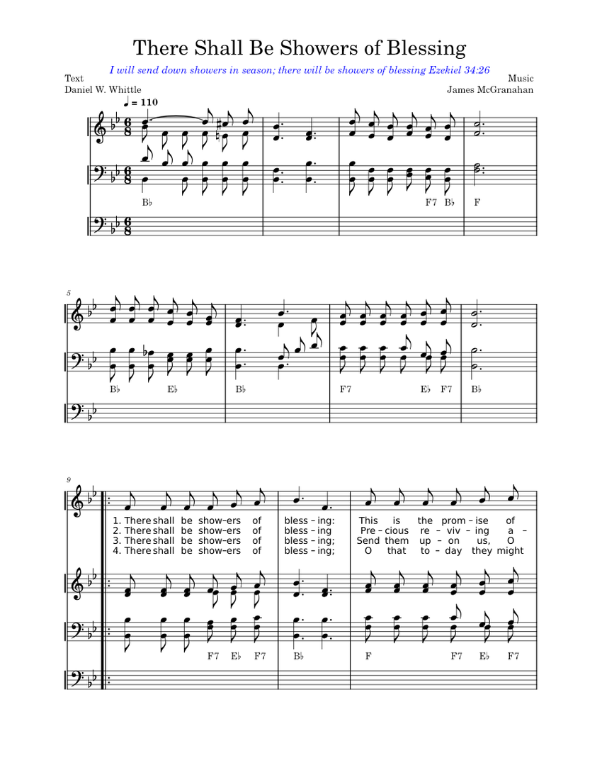 There Shall Be Showers of Blessing Sheet music for Piano (Mixed Quartet ...