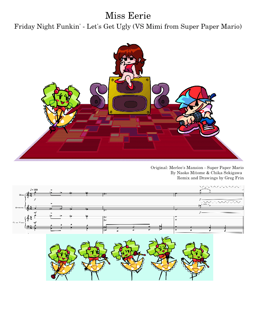 FNF-MIMI-01. Miss Eerie Sheet Music for Piano, Harpsichord, Flute ...