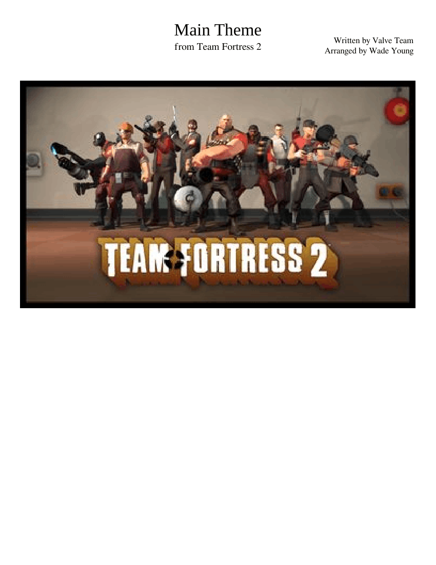 Main Theme - Team Fortress 2 Sheet music for Organ, Guitar, Bass guitar ...