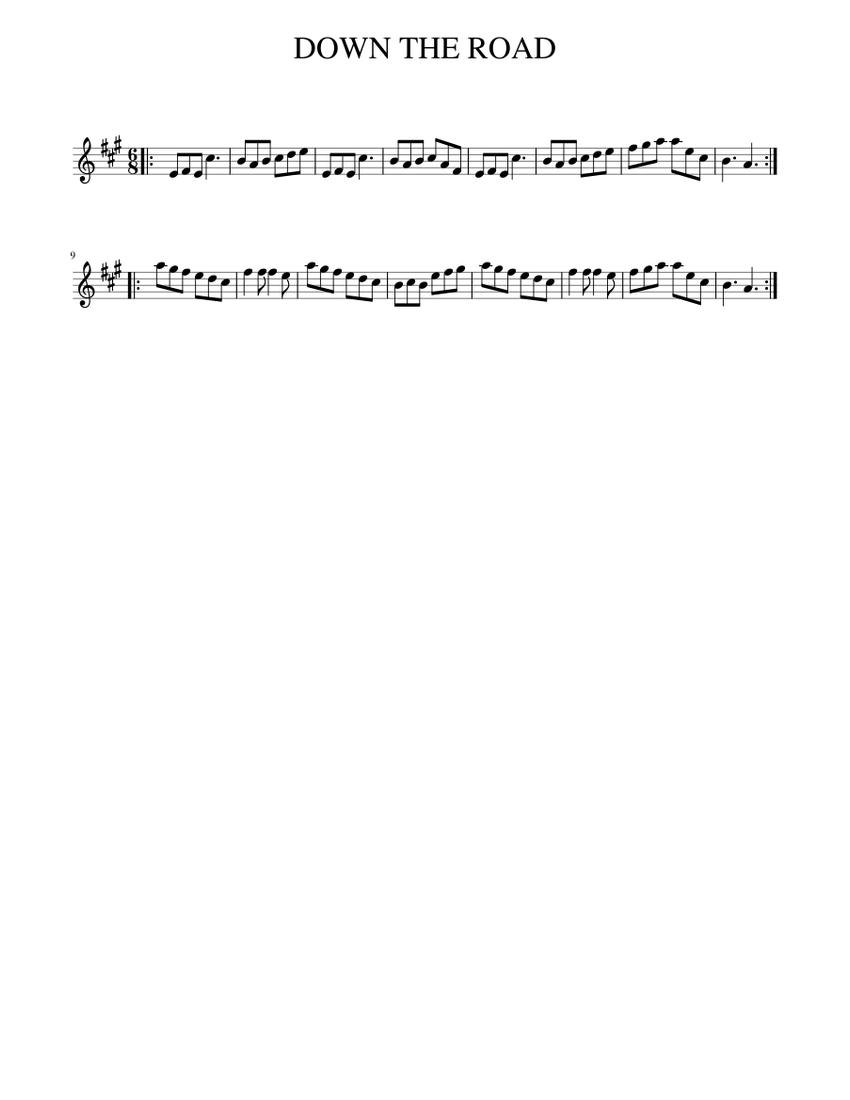DOWN THE ROAD Sheet music for Piano (Solo) | Musescore.com