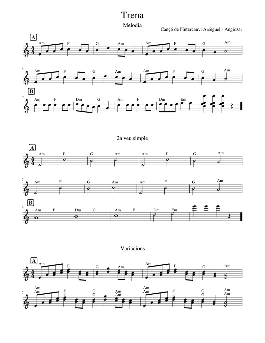 Trena Sheet Music for Piano (Solo) | MuseScore.com