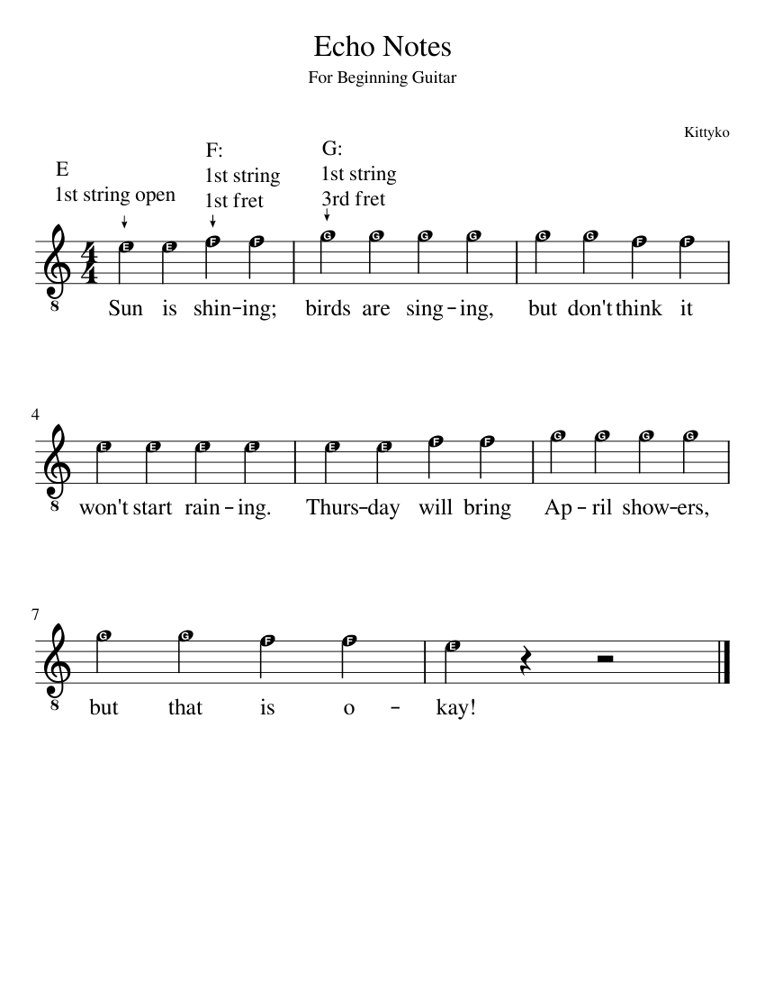 Echo Notes Sheet music for Guitar (Solo) | Musescore.com