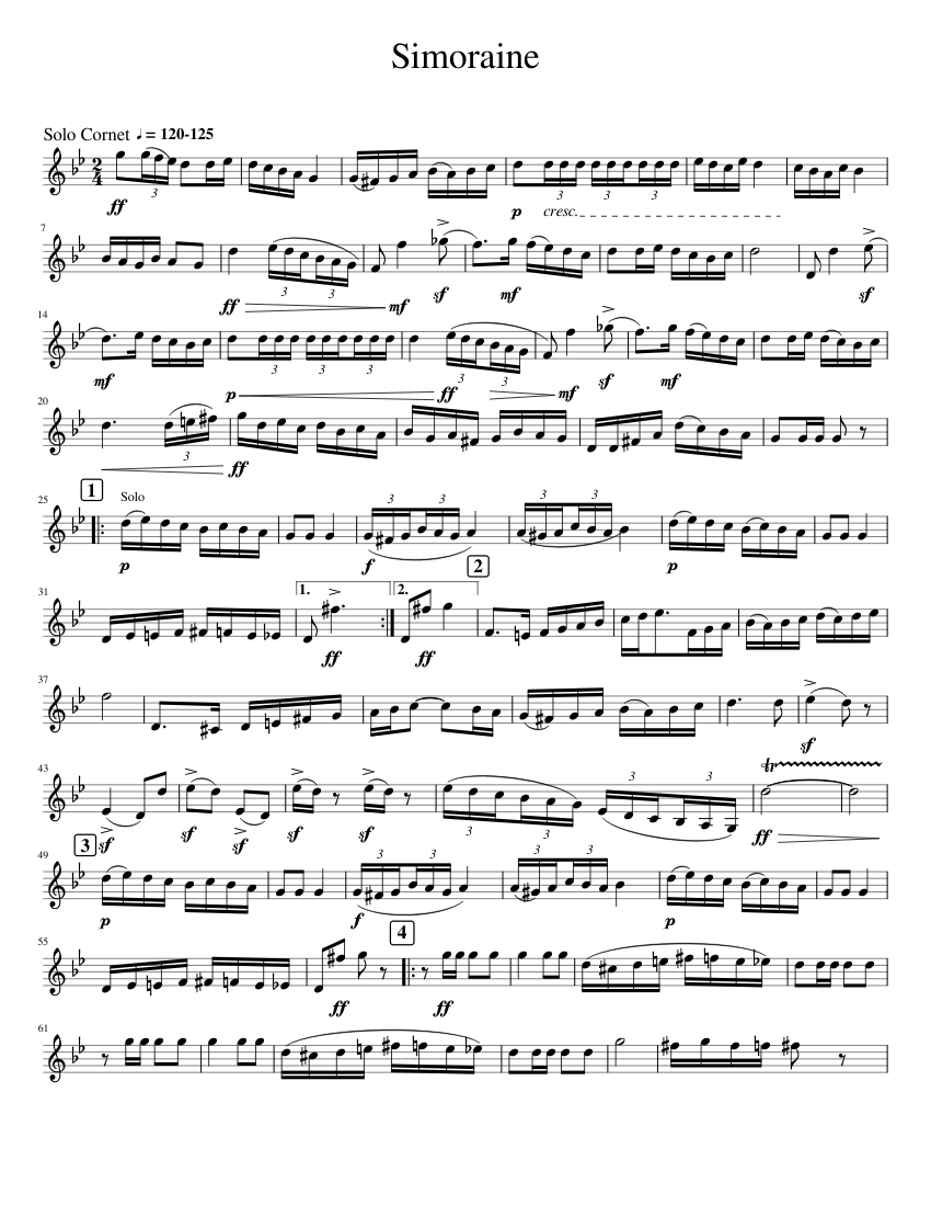 Simoraine Sheet Music for Cornet (Solo) | MuseScore.com