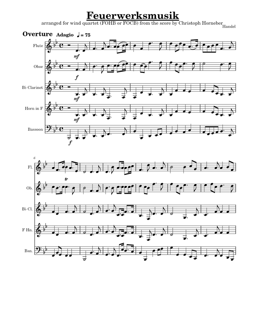 Music for the Royal Fireworks, HWV 351 – Georg Friedrich Händel Sheet ...