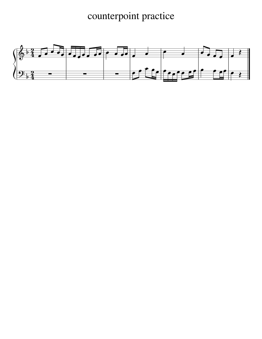 counterpoint practice Sheet music for Piano (Solo) Easy | Musescore.com