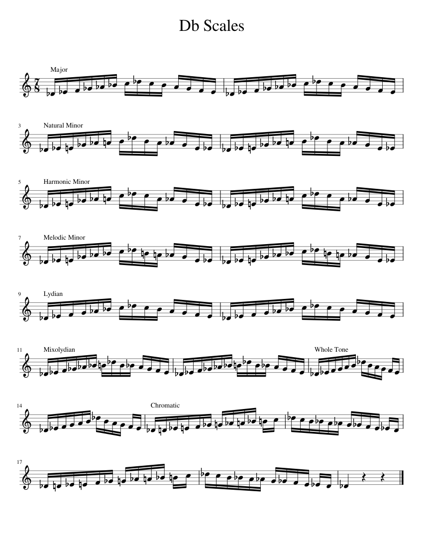 Db SCALES Sheet music for Marimba (Solo) | Musescore.com