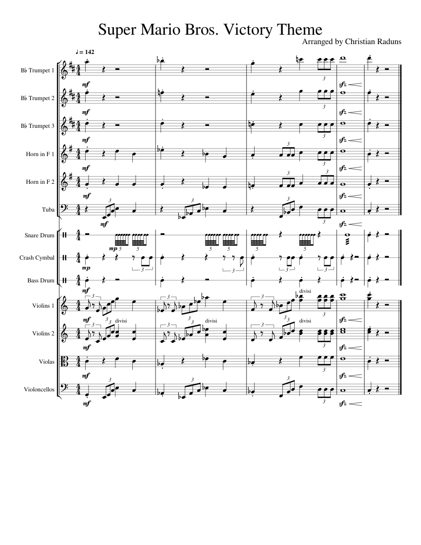 Super Mario Bros. Victory Theme (Super Smash Bros. Ultimate) Sheet ...