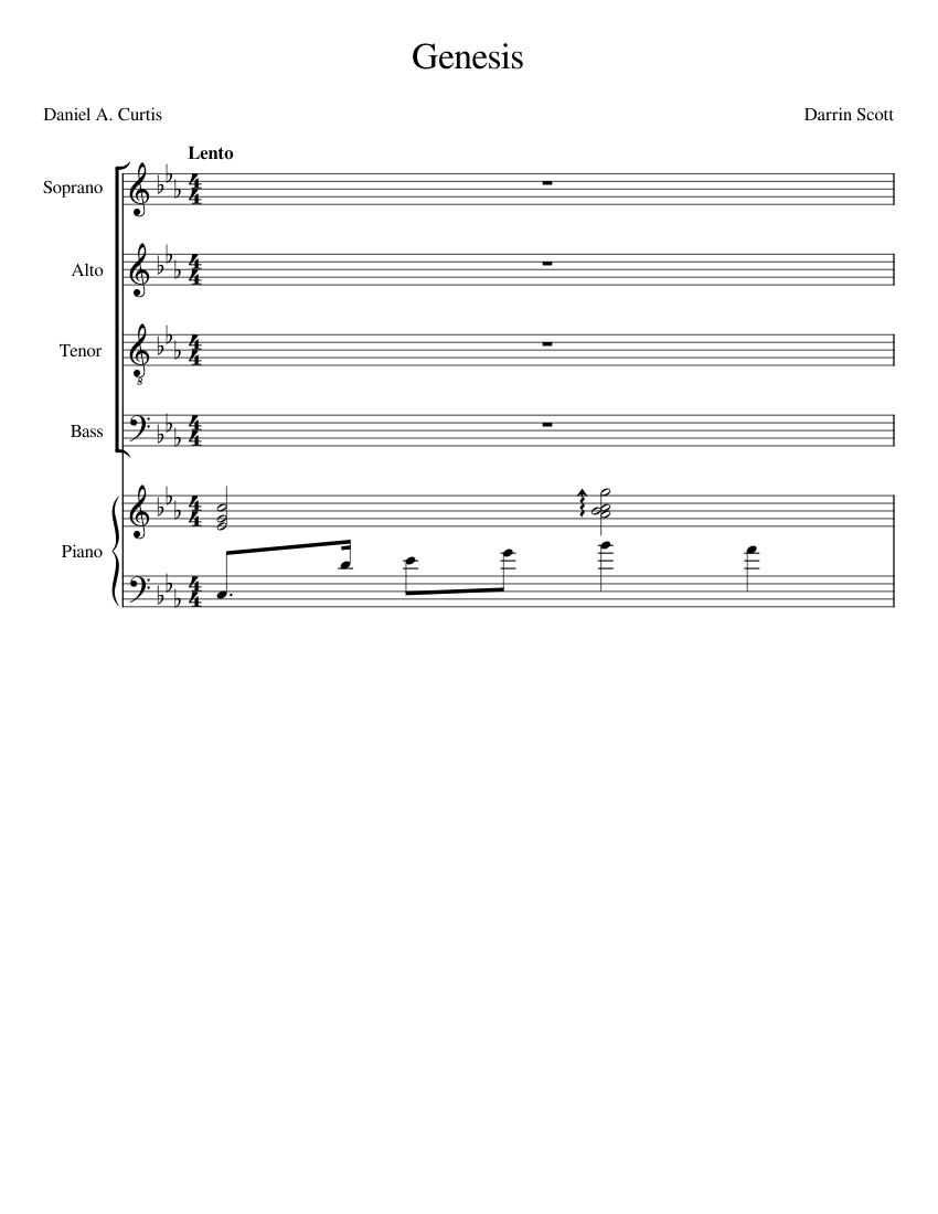 Genesis Sheet music for Piano, Soprano, Alto, Tenor & more instruments ...