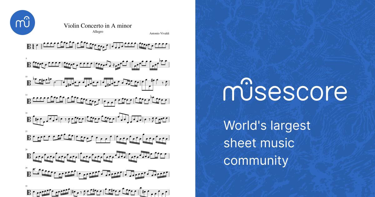 Violin Concerto in A minor Viola Sheet Music for Viola (Solo ...