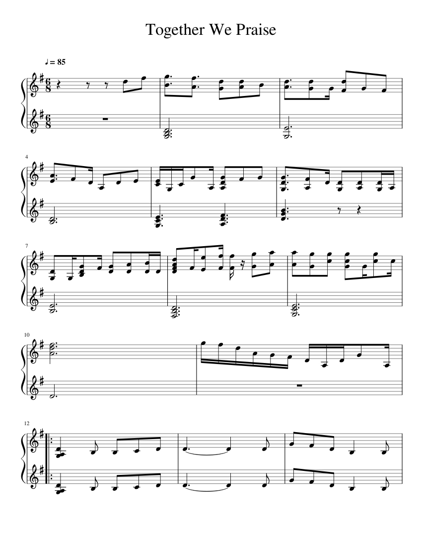 Together We Praise Sheet music for Piano (Solo) | Musescore.com