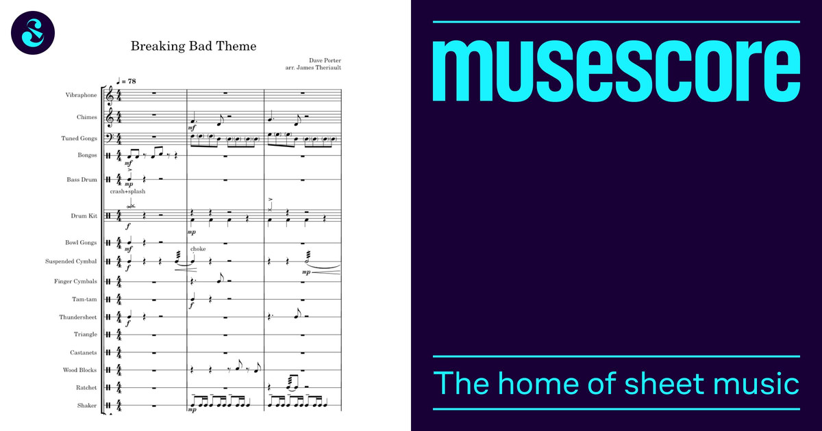 Breaking Bad Main Theme – Dave Porter Sheet Music for Vibraphone ...