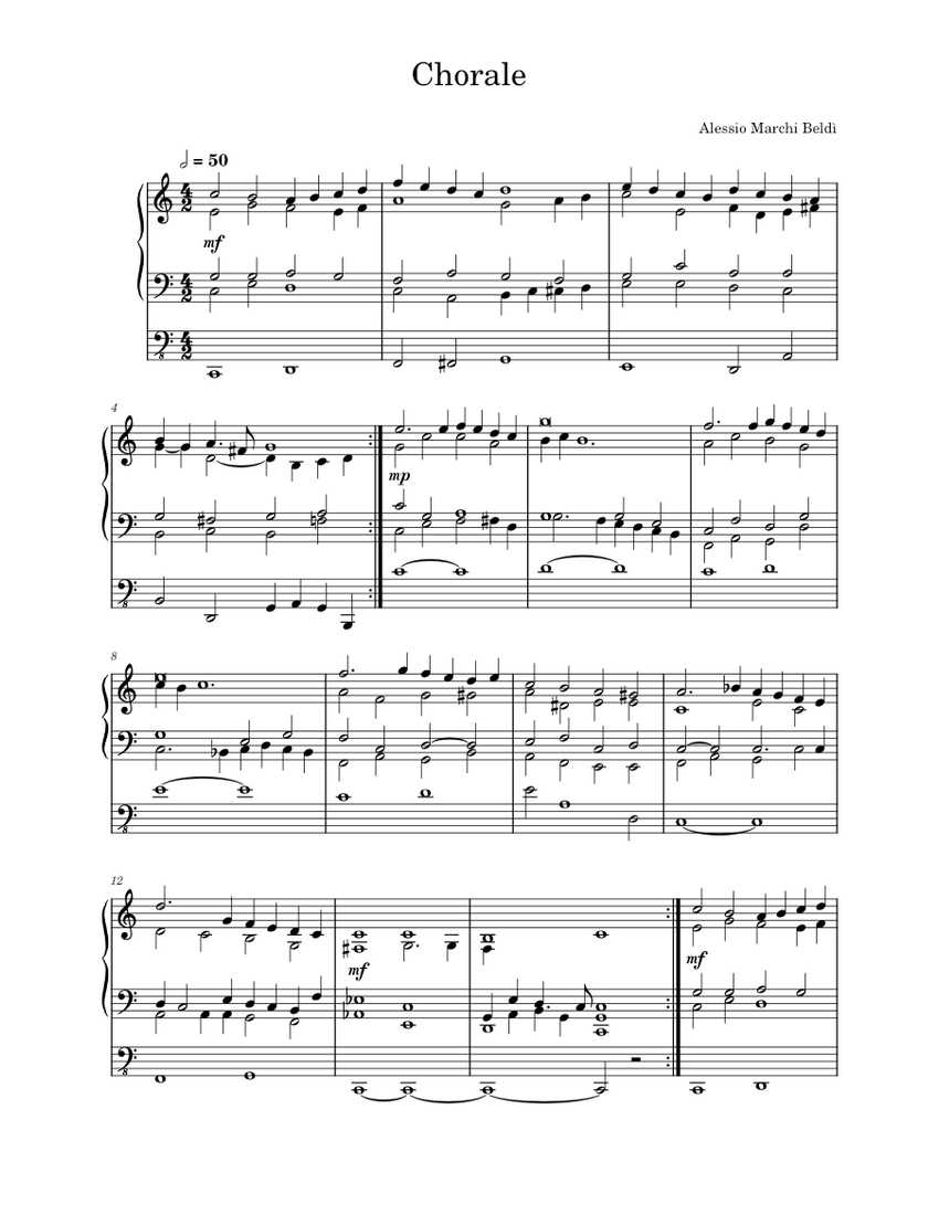 Chorale in C for pipe organ Sheet music for Organ (Solo) | Musescore.com