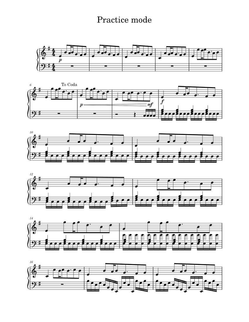 Stay Inside Me – Ocular Nebula Practice mode arr. R.D Sheet music for Piano (Solo) | Musescore.com