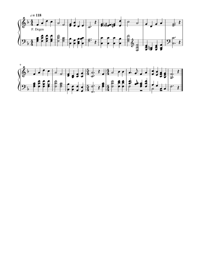 Memory paints a picture - Fred Degen Sheet music for Piano (Solo ...