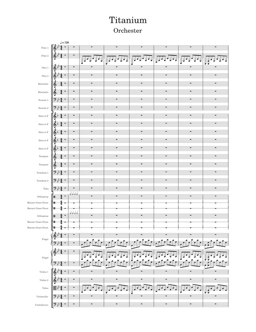 Titanium – David Guetta Titanium Symponic Orchester Sheet music for Piano, Trombone, Tuba, Flute ...