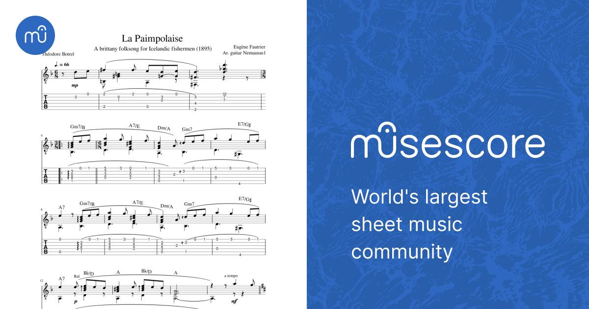 La Paimpolaise - Théodore Botrel et Eugène Fautrier Sheet Music and Tab ...