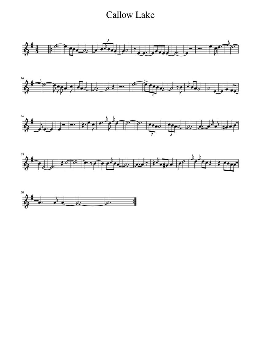 Callow Lake Sheet music for Piano (Solo) Easy | Musescore.com