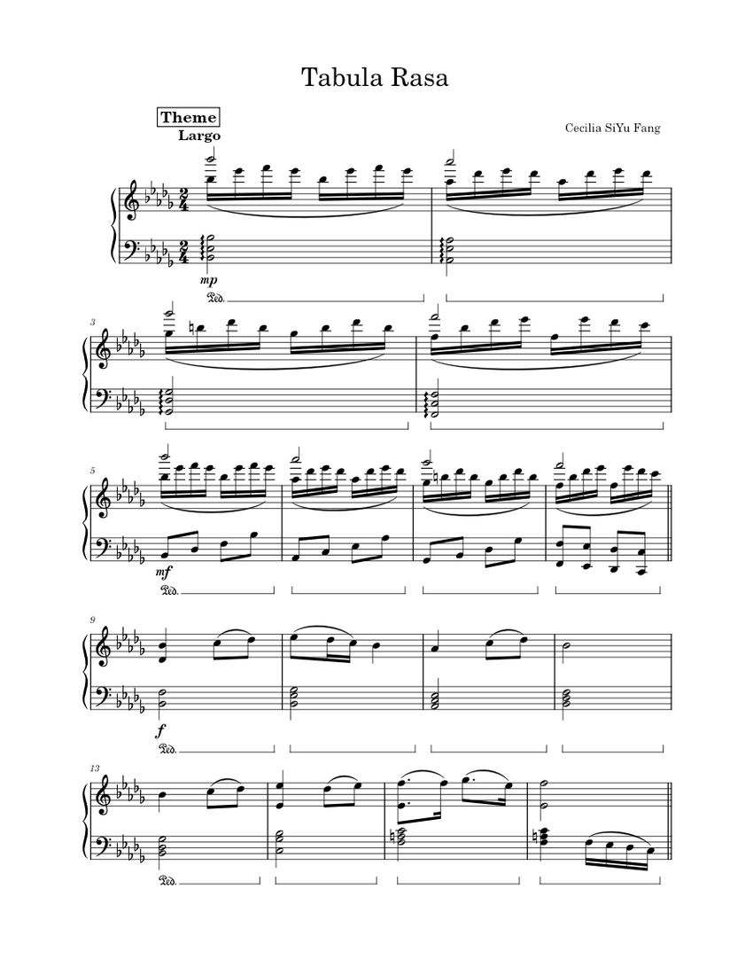 Tabula Rasa Sheet music for Piano (Solo) | Musescore.com