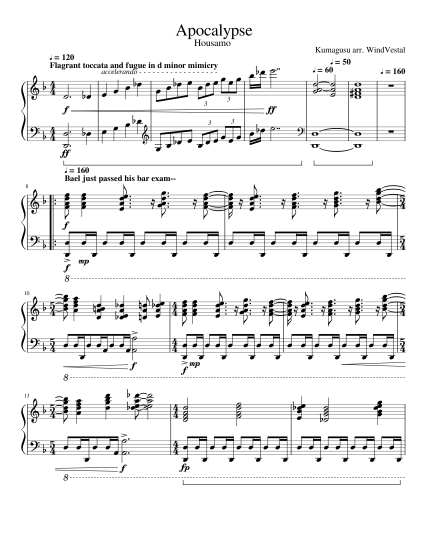 Apocalypse Sheet music for Piano (Solo) | Musescore.com