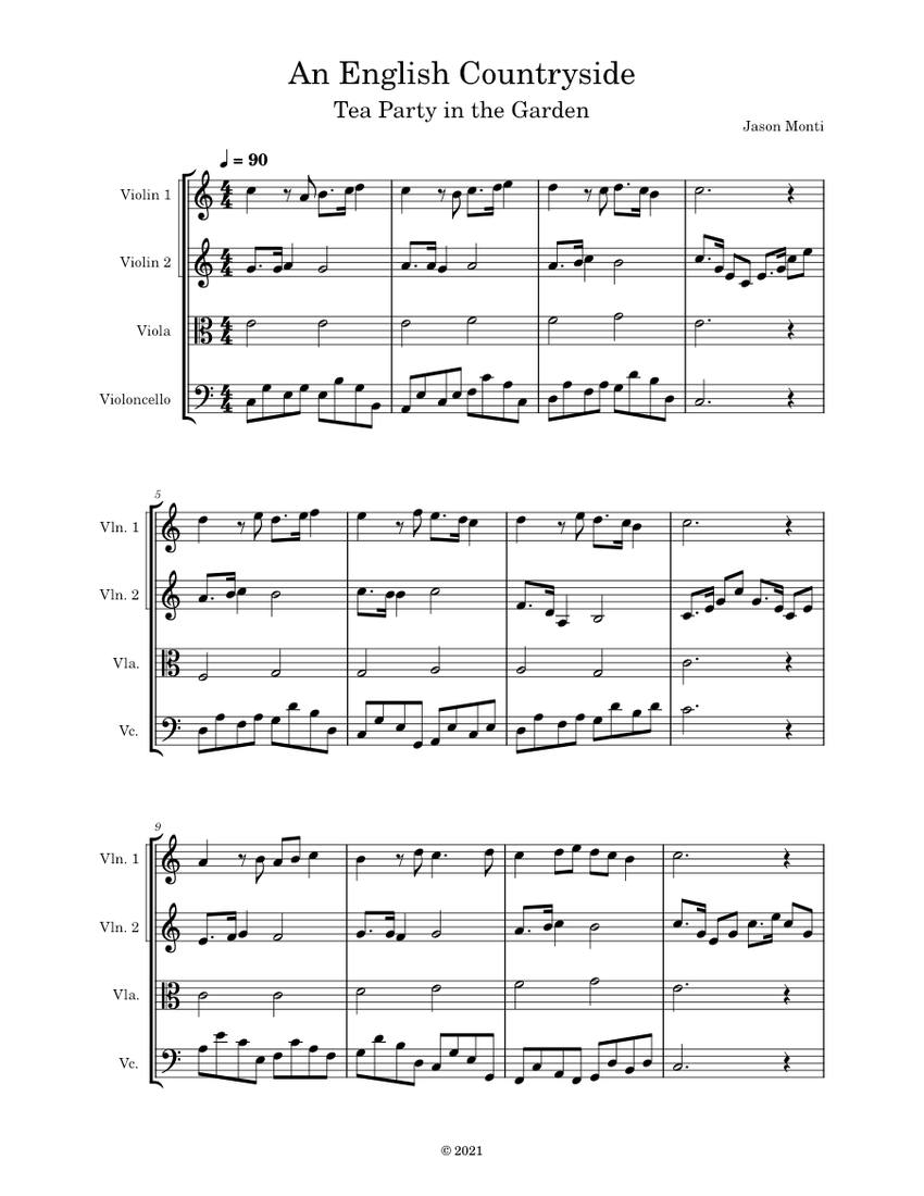 An English Countryside - Jason Monti Sheet music for Violin, Viola ...