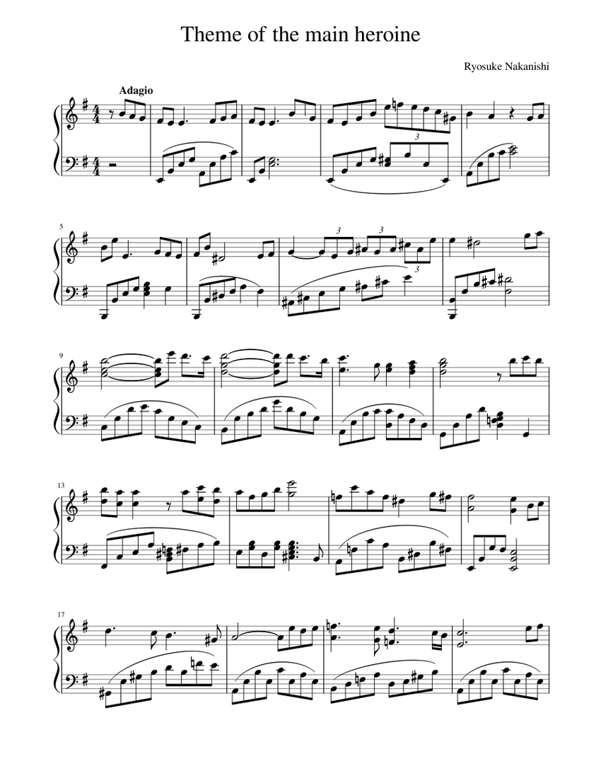 Theme_of_the_main_heroine Sheet music for Piano (Solo) | Musescore.com
