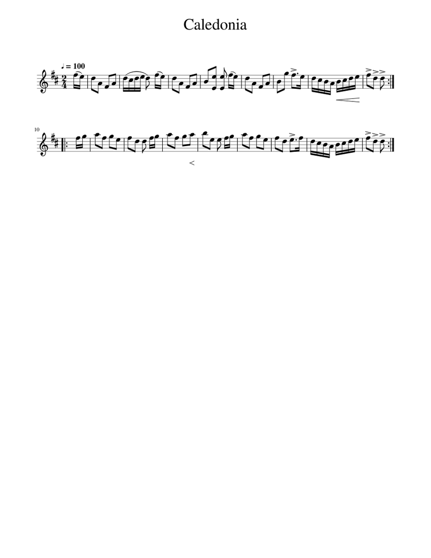 Caledonia Sheet music for Flute piccolo (Solo) | Musescore.com