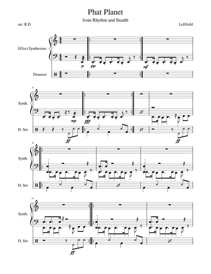 Phat Planet - Rythm and Stealth – Leftfield - piano tutorial