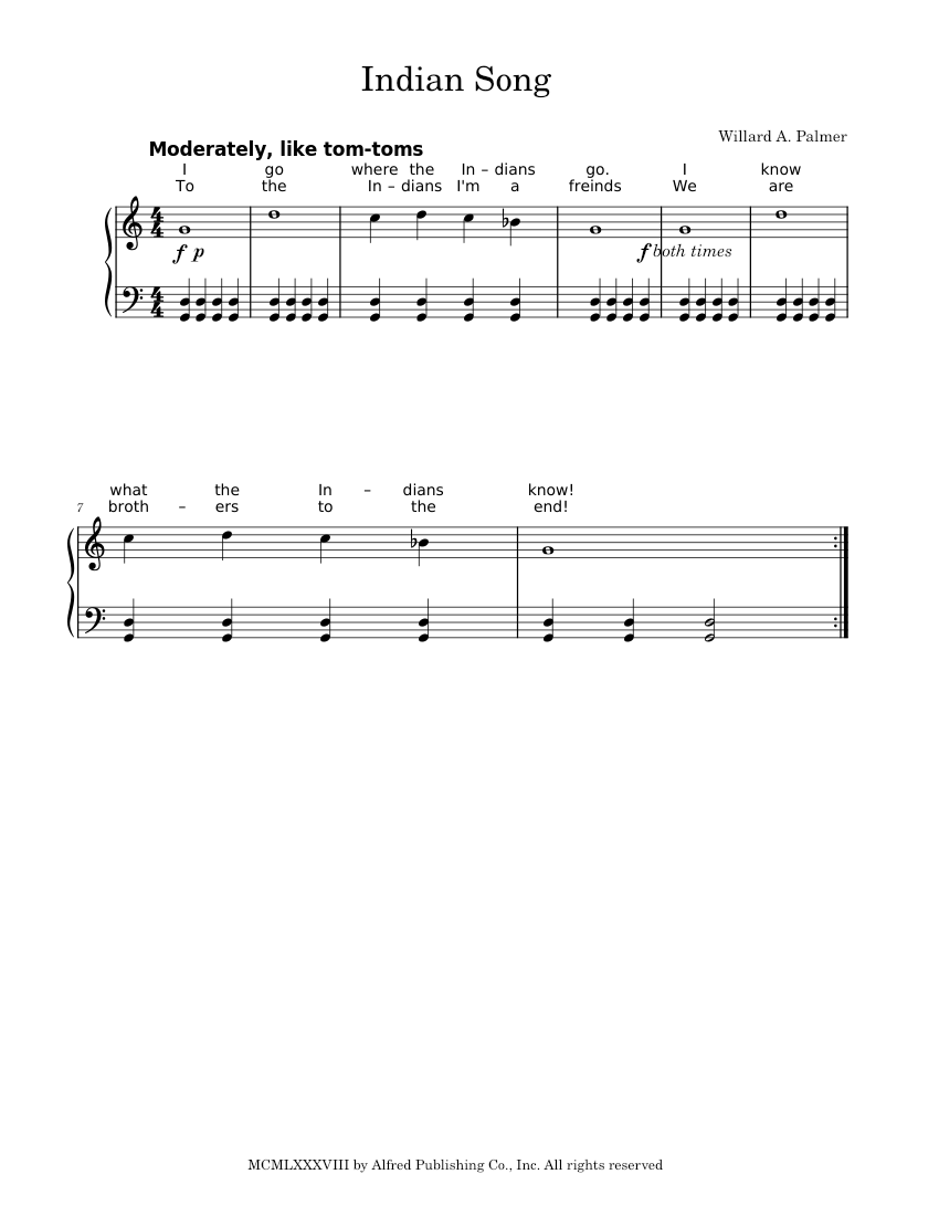 Indian Song Sheet Music for Piano (Solo) Easy | MuseScore.com