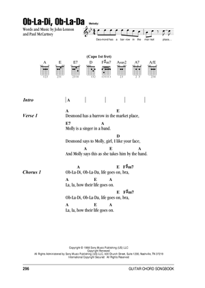 guitar chords yesterday