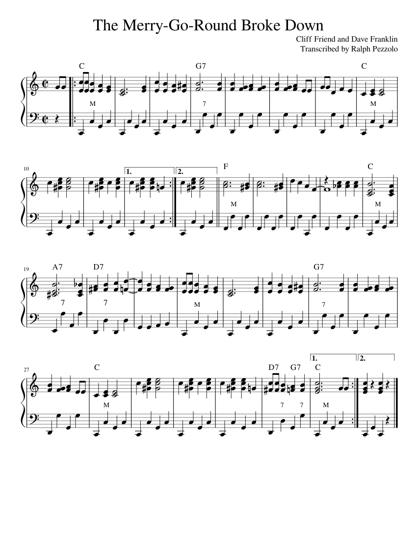 The Merry-Go-Round Broke Down Sheet music for Piano (Solo) Easy ...