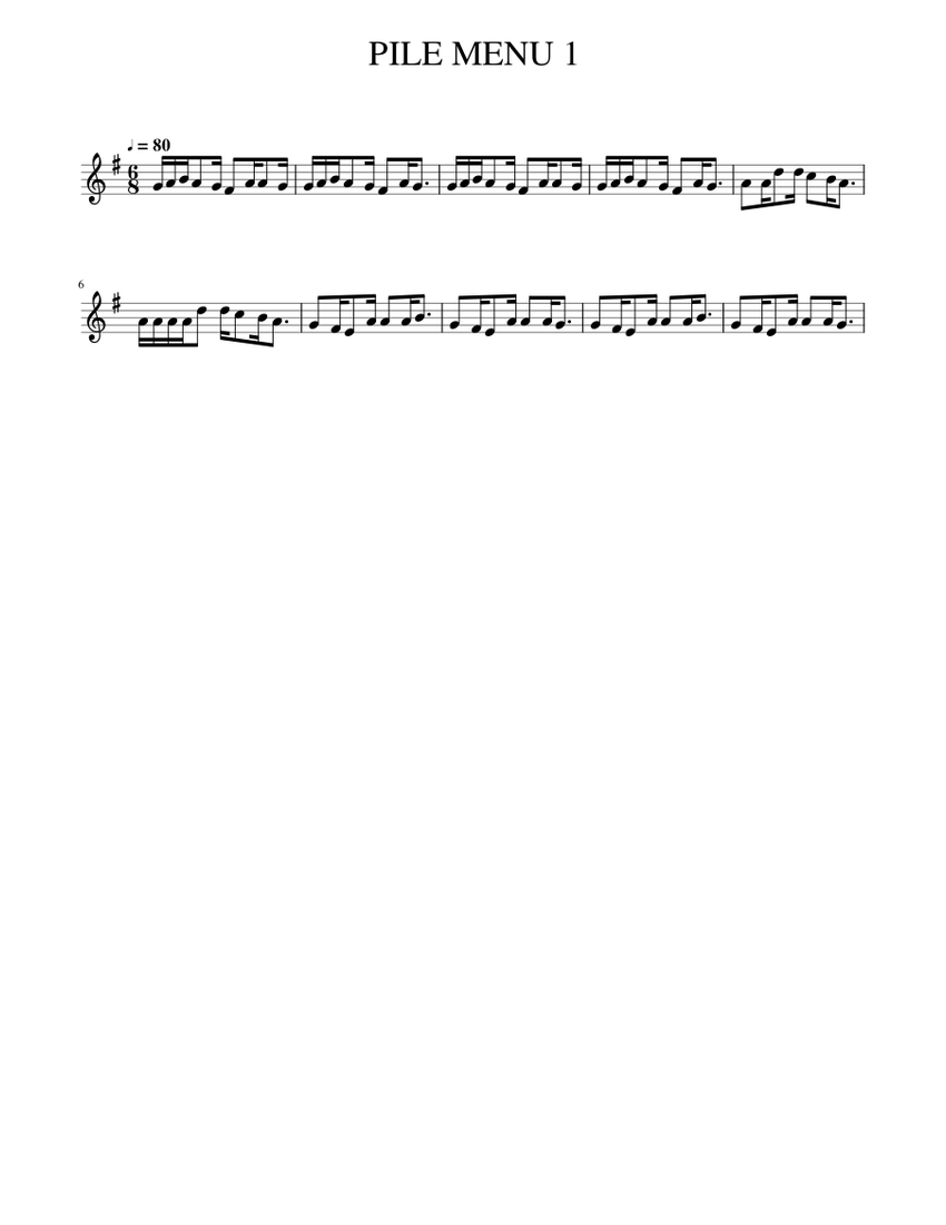 PILE MENU 1 Sheet music for Piano (Solo) Easy | Musescore.com