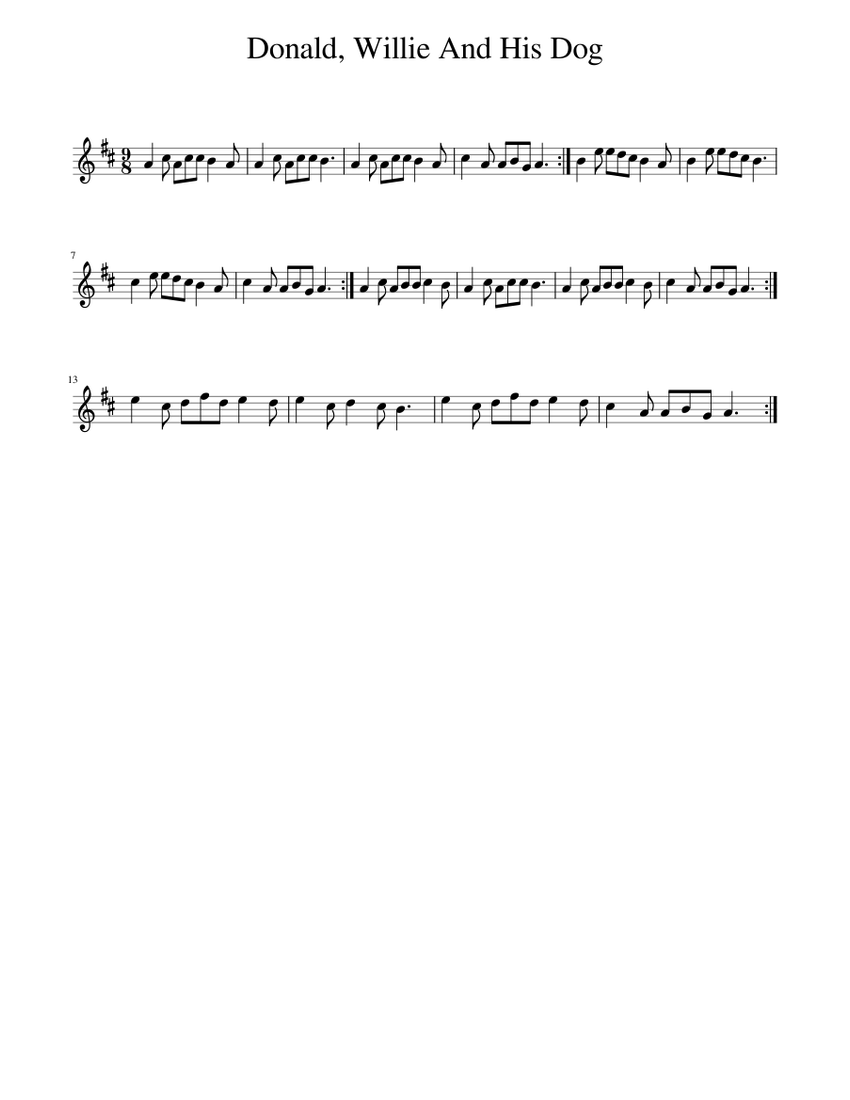 Donald, Willie And His Dog Sheet music for Piano (Solo) | Musescore.com