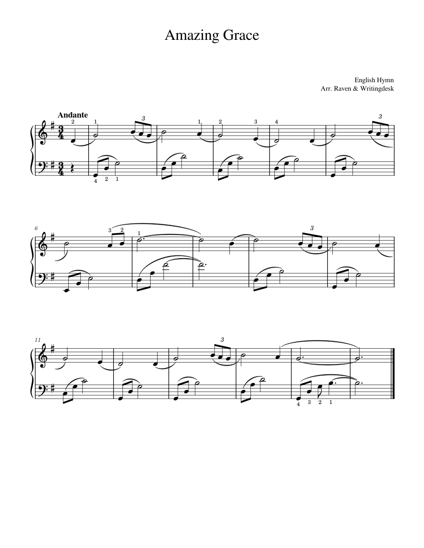 Amazing Grace Sheet Music for Harp (Solo) | MuseScore.com