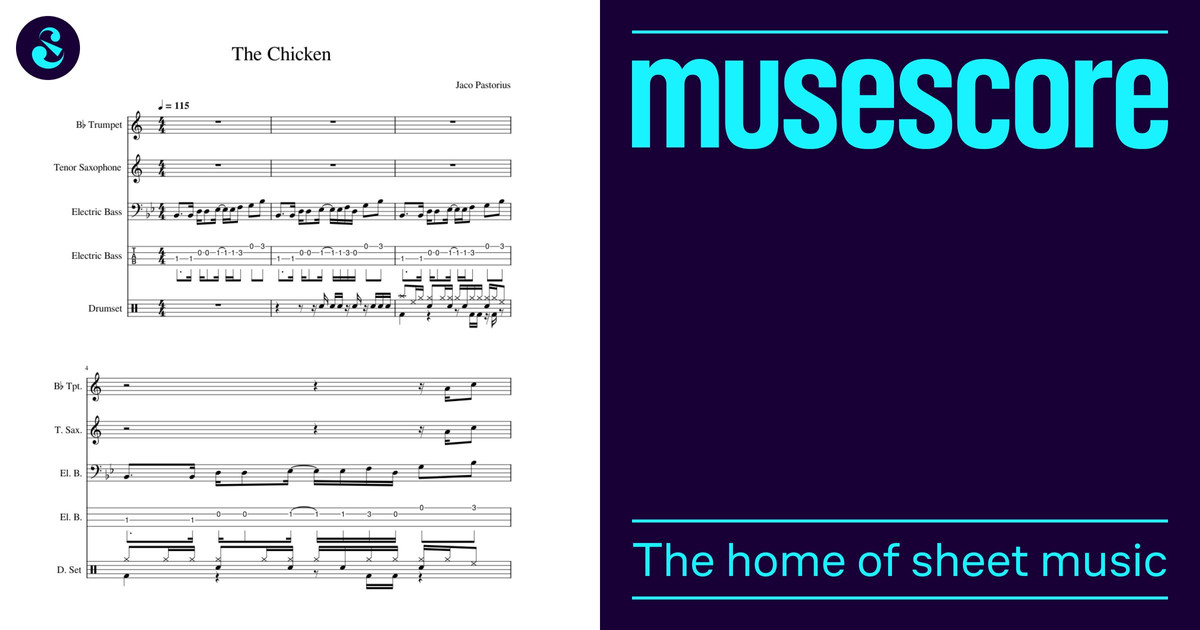 The Chicken Sheet Music and Tab with Chords for Saxophone tenor, Bass ...