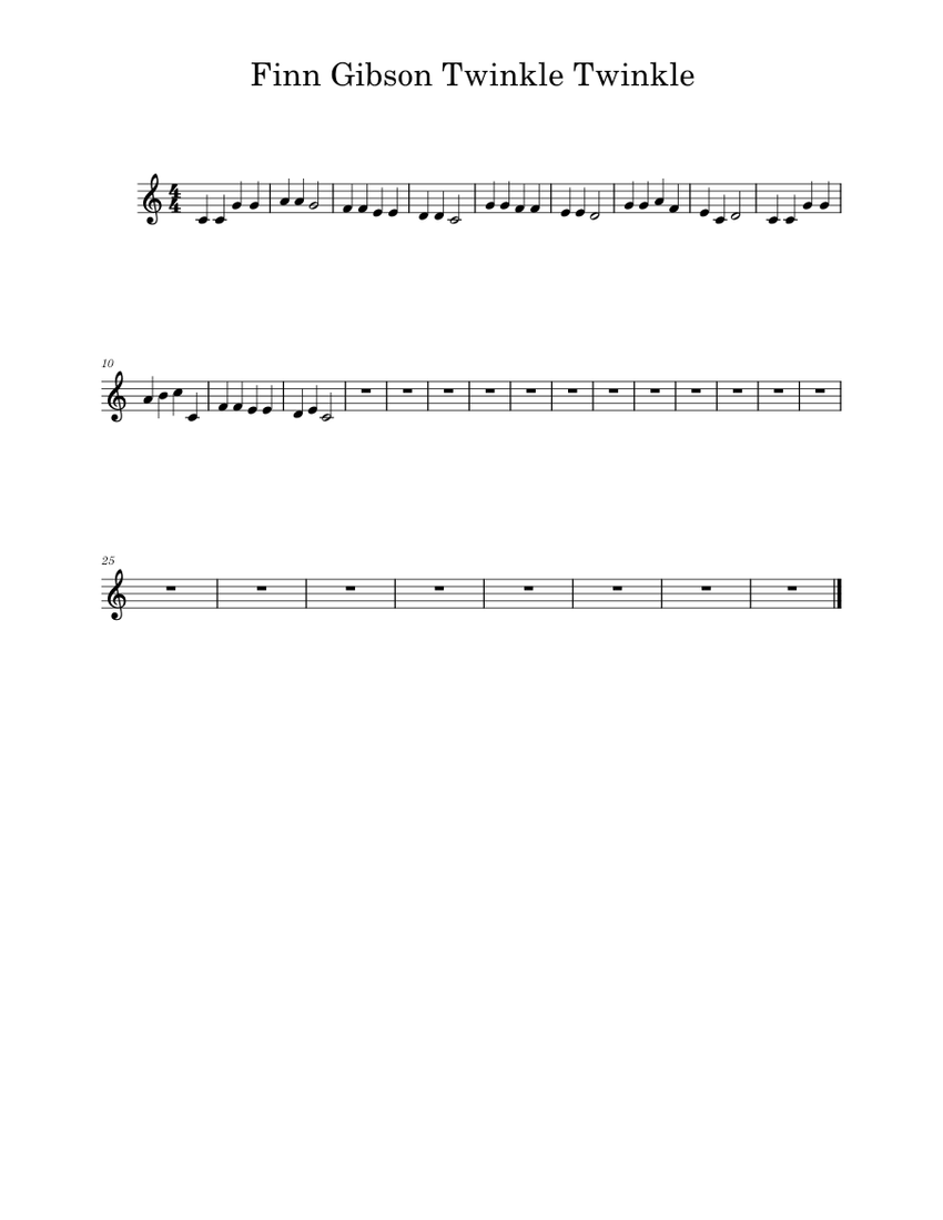 Finn Gibson test Sheet music for Piano (Solo) Easy | Musescore.com