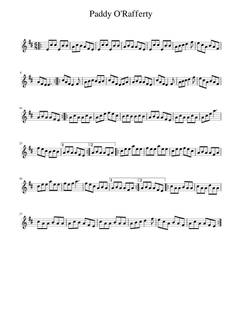 Paddy O'Rafferty Sheet music for Piano (Solo) Easy | Musescore.com