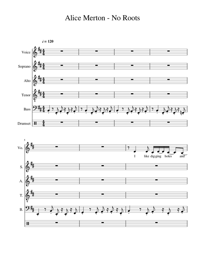 Alice Merton - No Roots Sheet music for Soprano, Alto, Tenor, Bass voice & more instruments ...