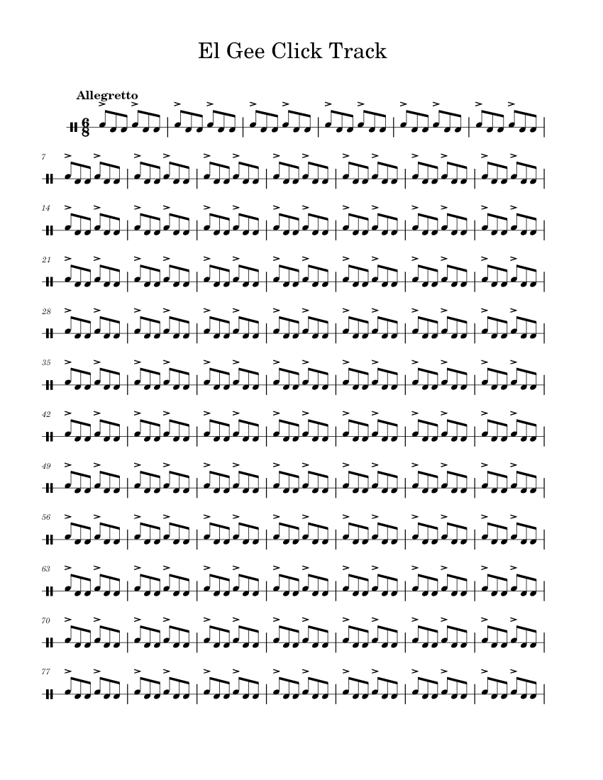El Gee Click Track Sheet music for Woodblock (Percussion Ensemble ...