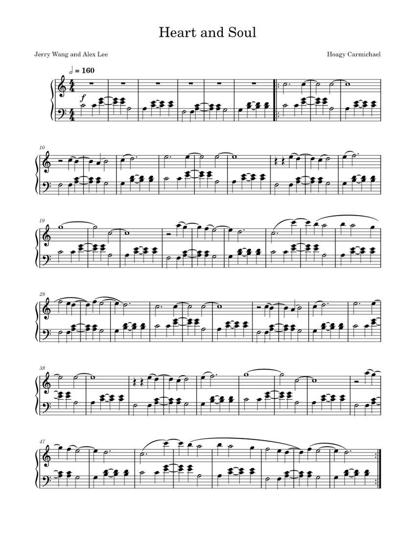 Heart_and_Soul Orignial Piano Sheet music for Piano (Solo) Easy ...